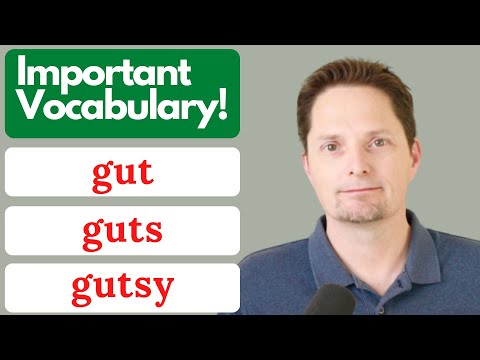 Improve your vocabulary/Learn American English/ gut, guts, gutsy / What's the difference?