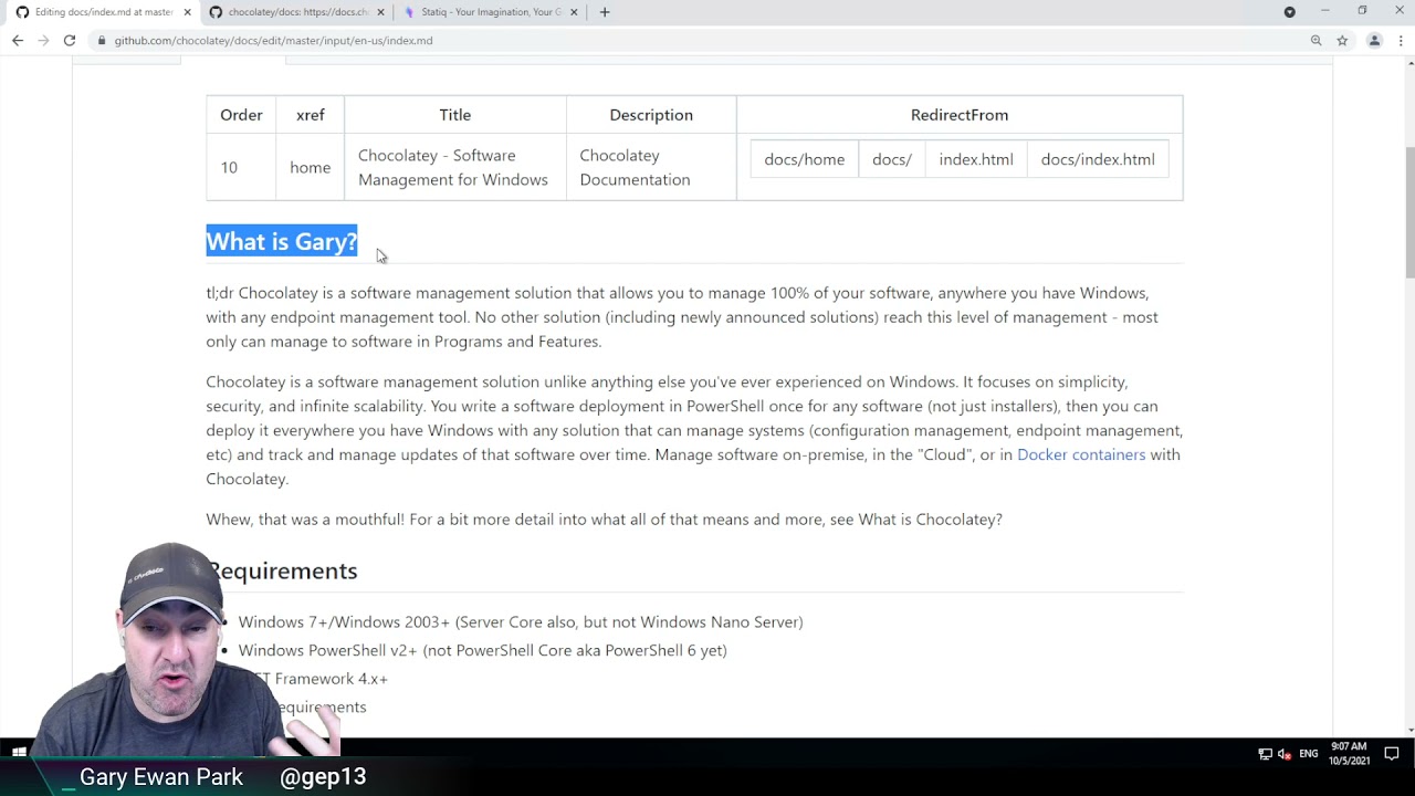 Using the GitHub UI to contribute of Chocolatey documentation site