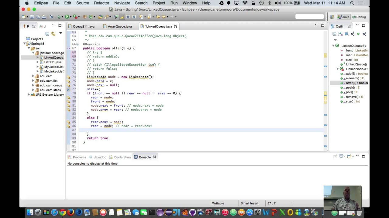 LinkedQueue Quiz Solution