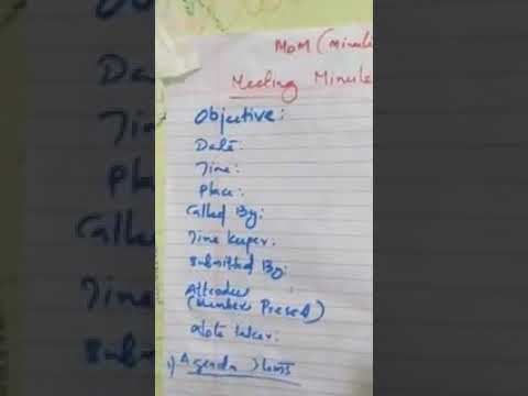 How to write Minutes of Meeting(MoM simply explained)