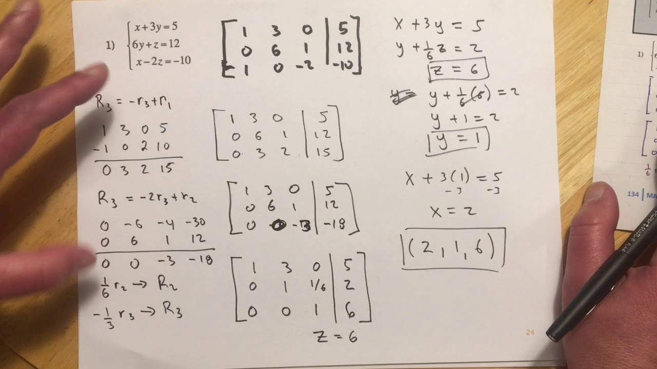 141 9.6 - Systems of Linear Equations: Matrices
