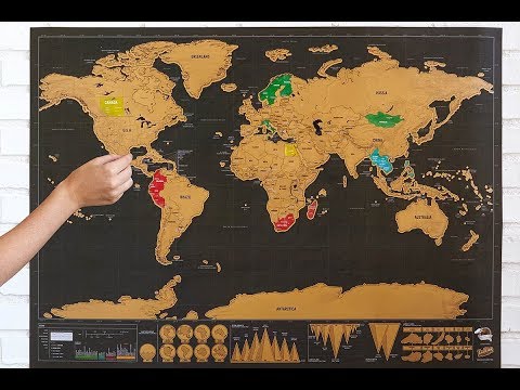 Mapa del mundo Edición Deluxe para rascar los países que visitas 82.5x59.4cm