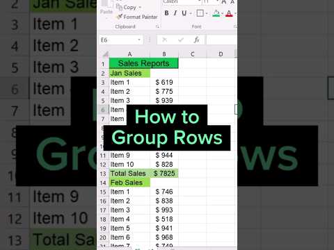 Excel Shortcut to group rows #excelshorts #rows