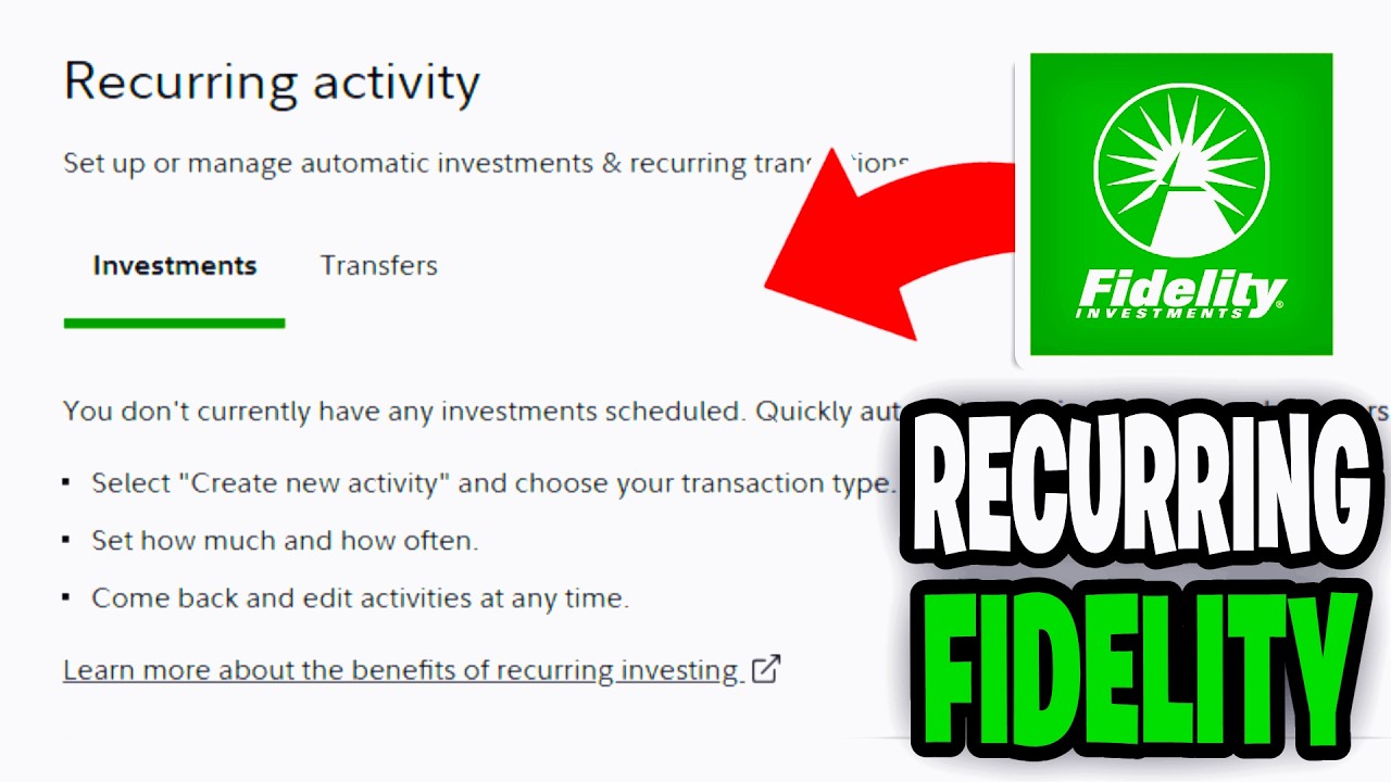 How To Create a Recurring Order On Fidelity! - Tutorial