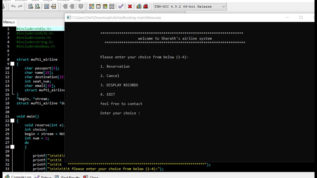 Airline Booking in C with source code | Source Code & Projects