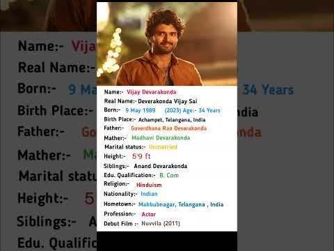 South Indian Actor Vijay Devarakonda Biography #shortsvideo #vijaydevarakonda