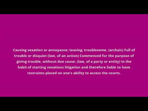 what is the meaning of vexatious