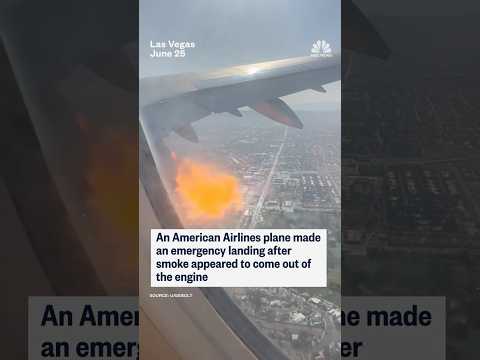 An American Airlines plane made an emergency landing after smoke appeared to come out of the engine