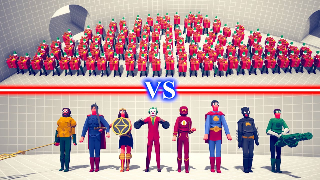 Present Elf Team Vs Dc Comics Team - Totally Accurate Battle Simulator ...