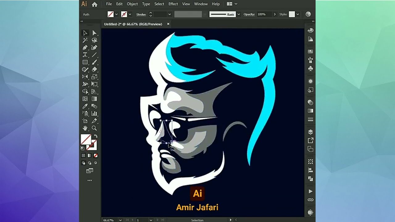 How to make logo of barbershop | Adobe Illustrator Tutorial