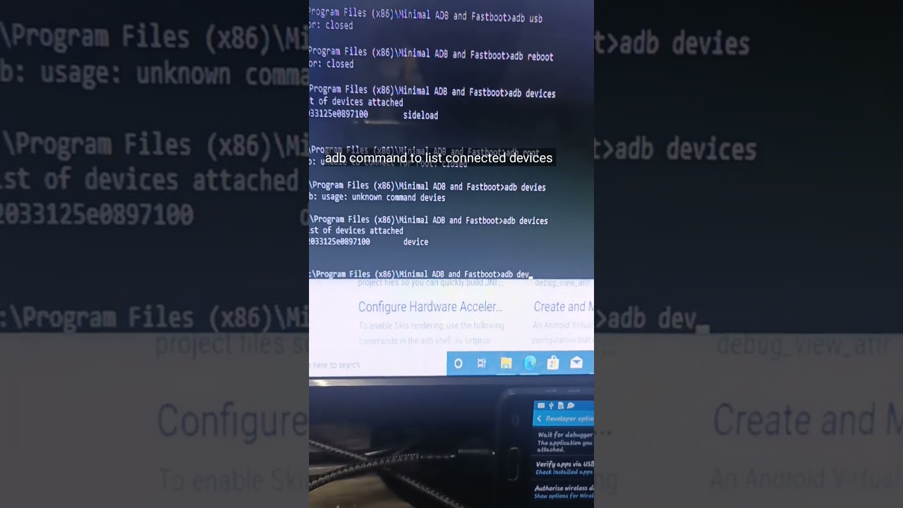 adb command to show connected devices!!!!