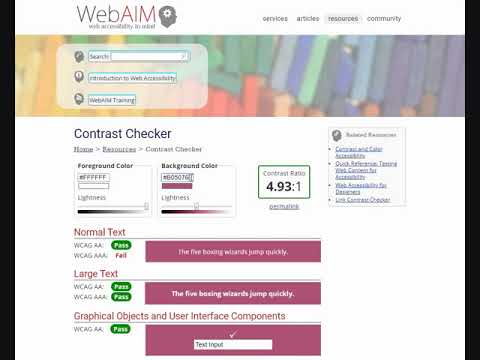 WebAIM colour contrast checker