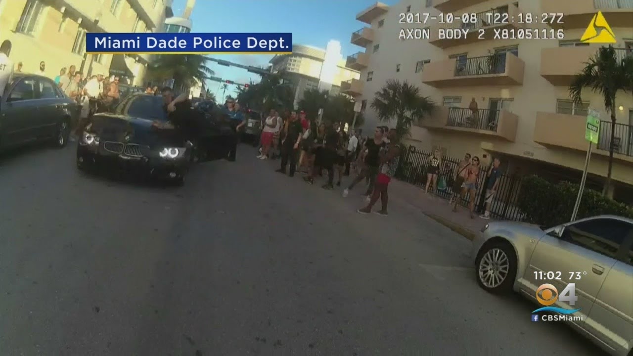 Miami Beach Police Provide Dramatic Body Cam Footage Showing Officer Hit By Car