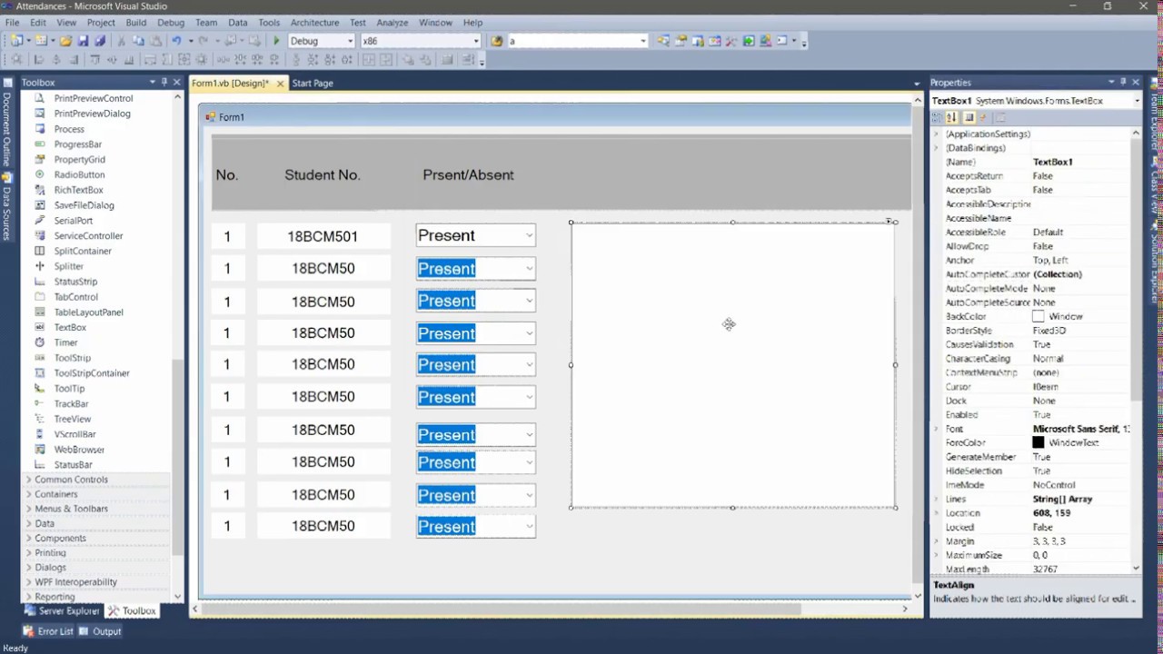 How to create a Attendance Register | Windows Form Application | Visual Basic .net