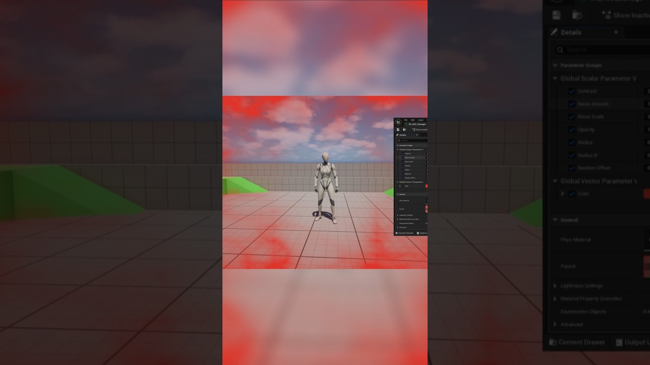 Material-driven on-screen blood damage effect!