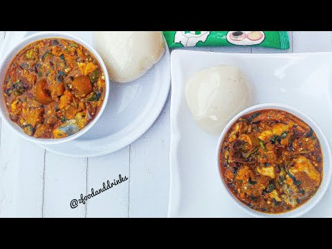 OKRA SOUP WITH AYOOLA POUNDO YAM.