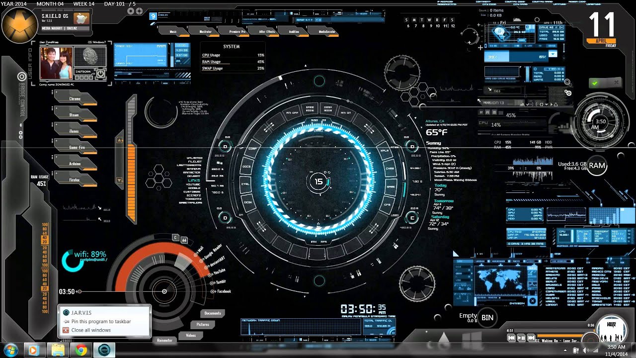 My Jarvis Rainmeter theme