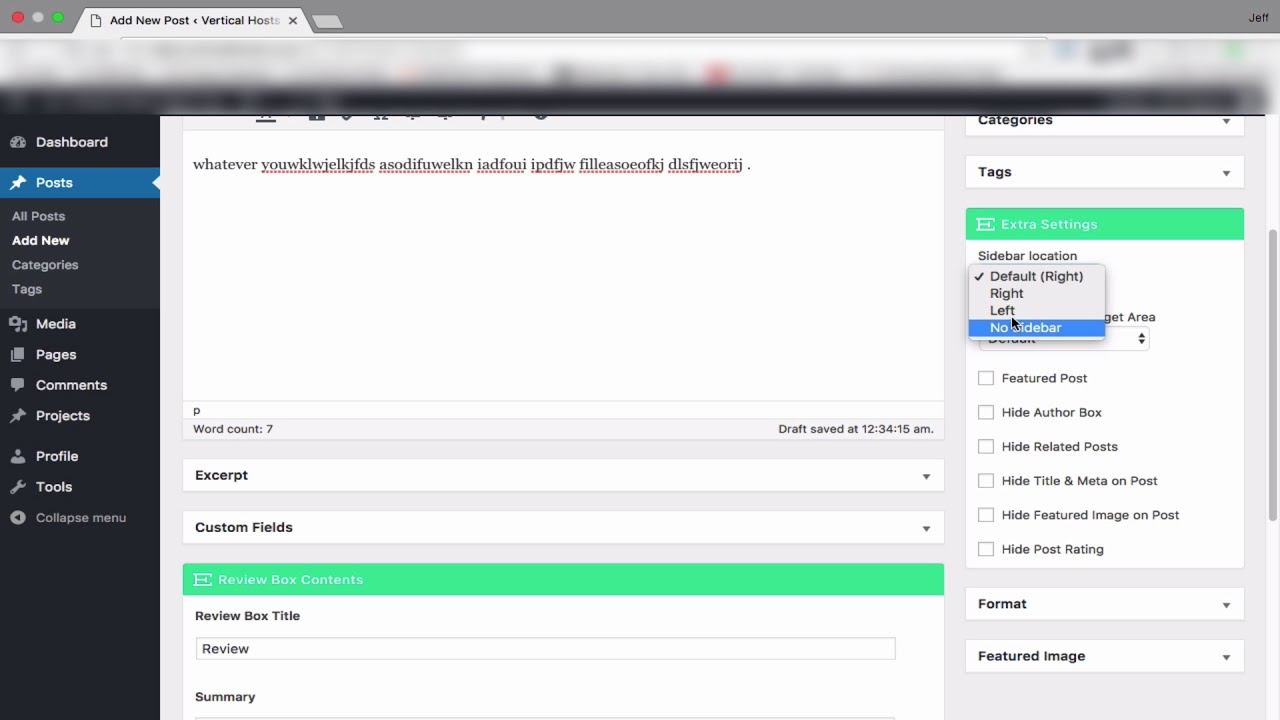 Extra Theme Post Options