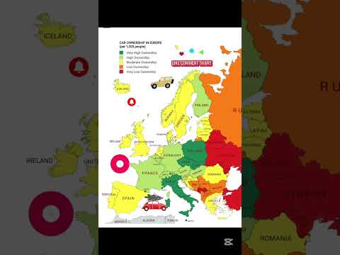 Which Country Has the Most Cars per 1,000 People?#europe #shorts #short #shortvideos #music