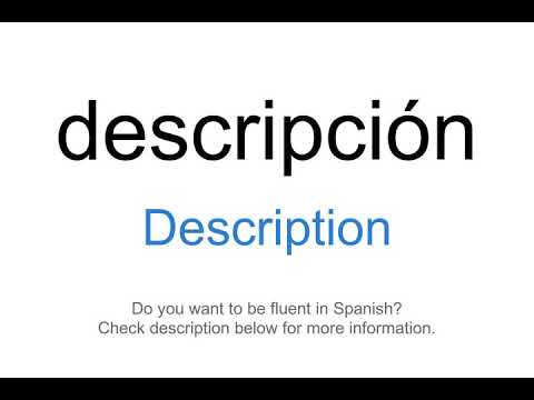 How to say "Description" in Spanish | descripción