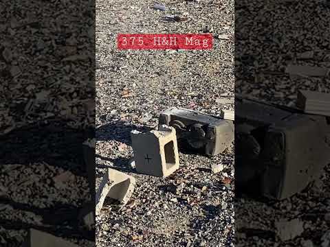 375 H&H mag vs 30-06 blasting a cinderblock !