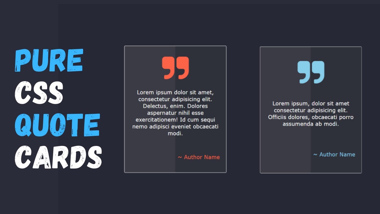 Pure CSS Quote Card using HTML CSS | WEB CODER