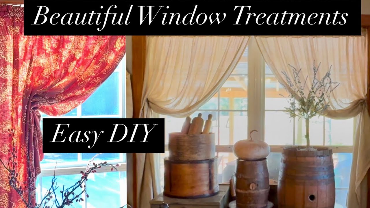 Window Treatments in my Home/DIY for  Farmhouse~Colonial ~Primitive Curtains