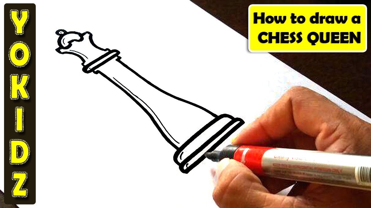 Draw a CHESS QUEEN - How to Draw (Easy in 2 Minutes)
