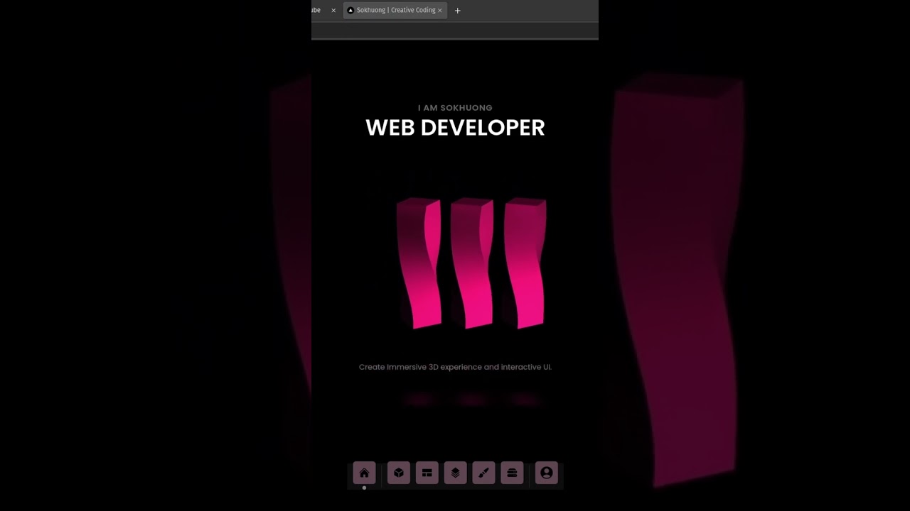 My 2023 Three js Portfolio with React Spring | React Three Fiber | Next.js #shorts