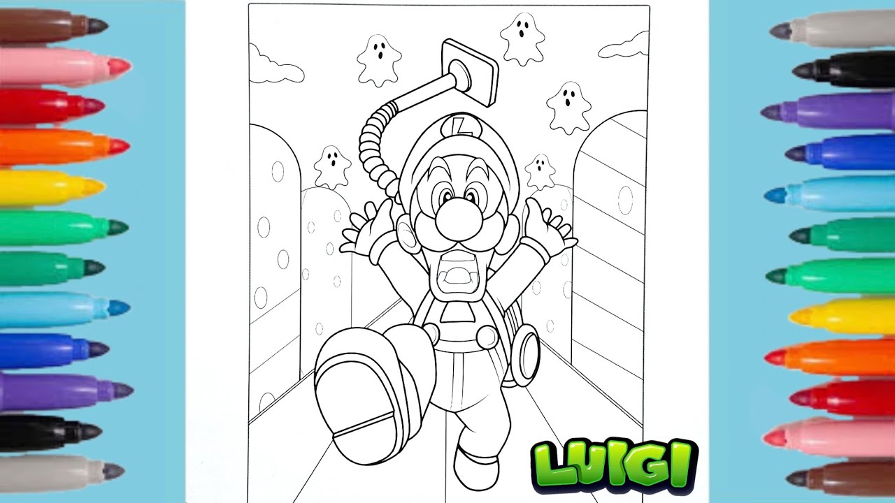 Luigi's Frightful Escape Coloring Page | Luigi's Mansion 👻