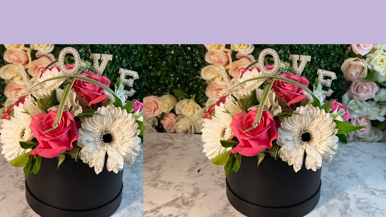 Arreglo floral para cumpleaños hecho en una caja