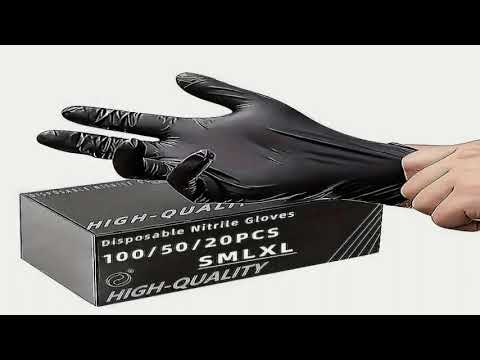 100/50/20PCS Black Nitrile Gloves Thickened Disposable Gloves for Cleaning Hairdressing Waterproo