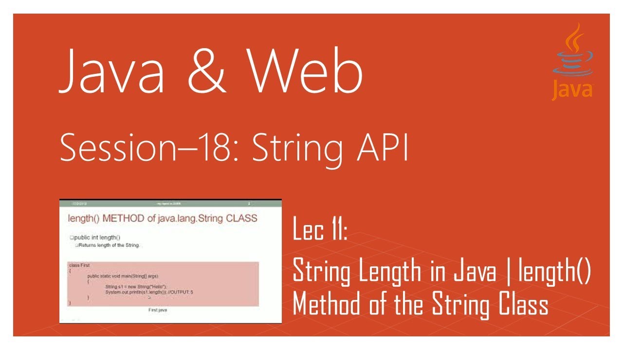String API in Java | #11 | String Length in Java | length() Method of the String Class in Java