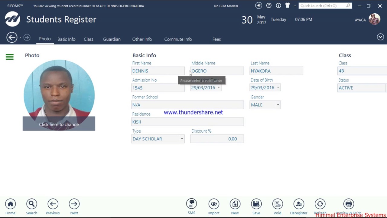 Update student records (School Accounting Software)