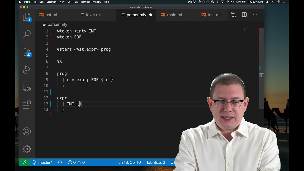 Calculator: Parse Integers | OCaml Programming | Chapter 9 Video 4