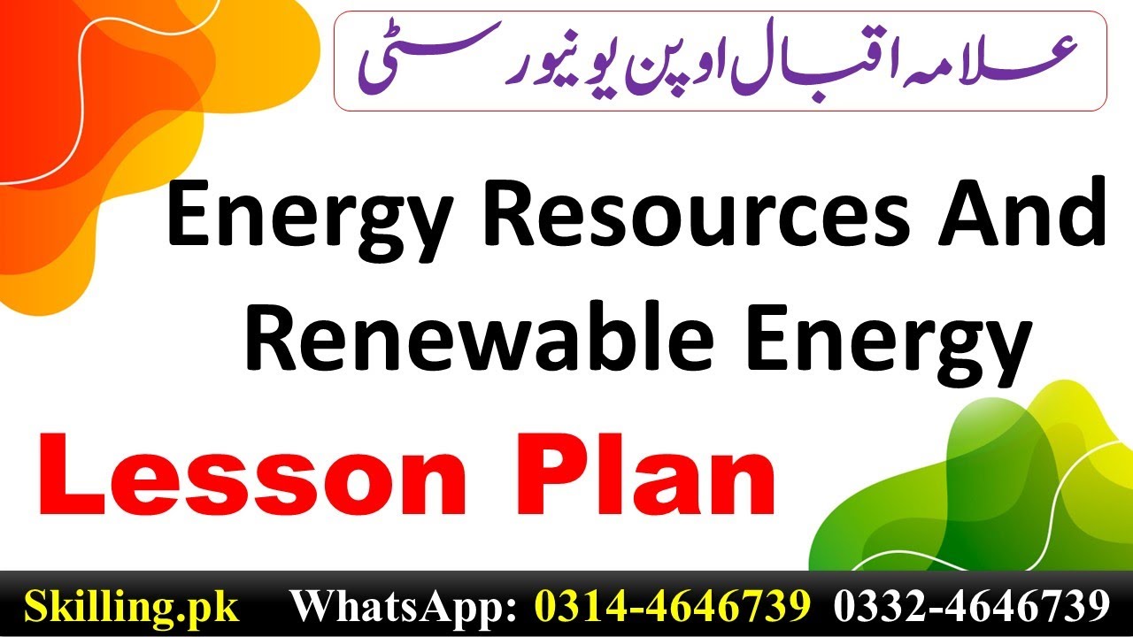 Lesson Plan Energy Resources And Renewable Energy