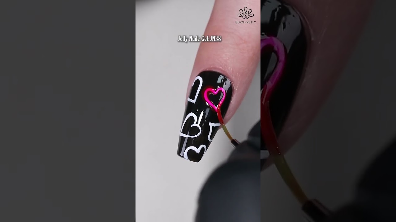 Valentine Neon Heart Nail Design| BORN PRETTY