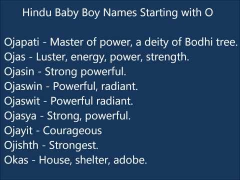 Indian Hindu Baby Boy Names O