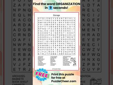 Storage Word Search-Find ORGANIZATION #wordsearch #wordgames #quiz #puzzlegame #timedpuzzle #game