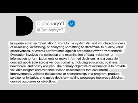 Evaluation Meaning in English