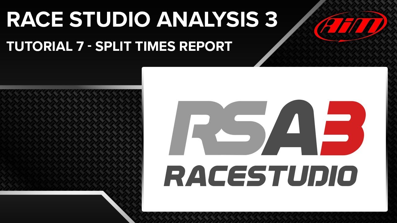 Race Studio Analysis 3 - Tutorial 7 - Split Times Report