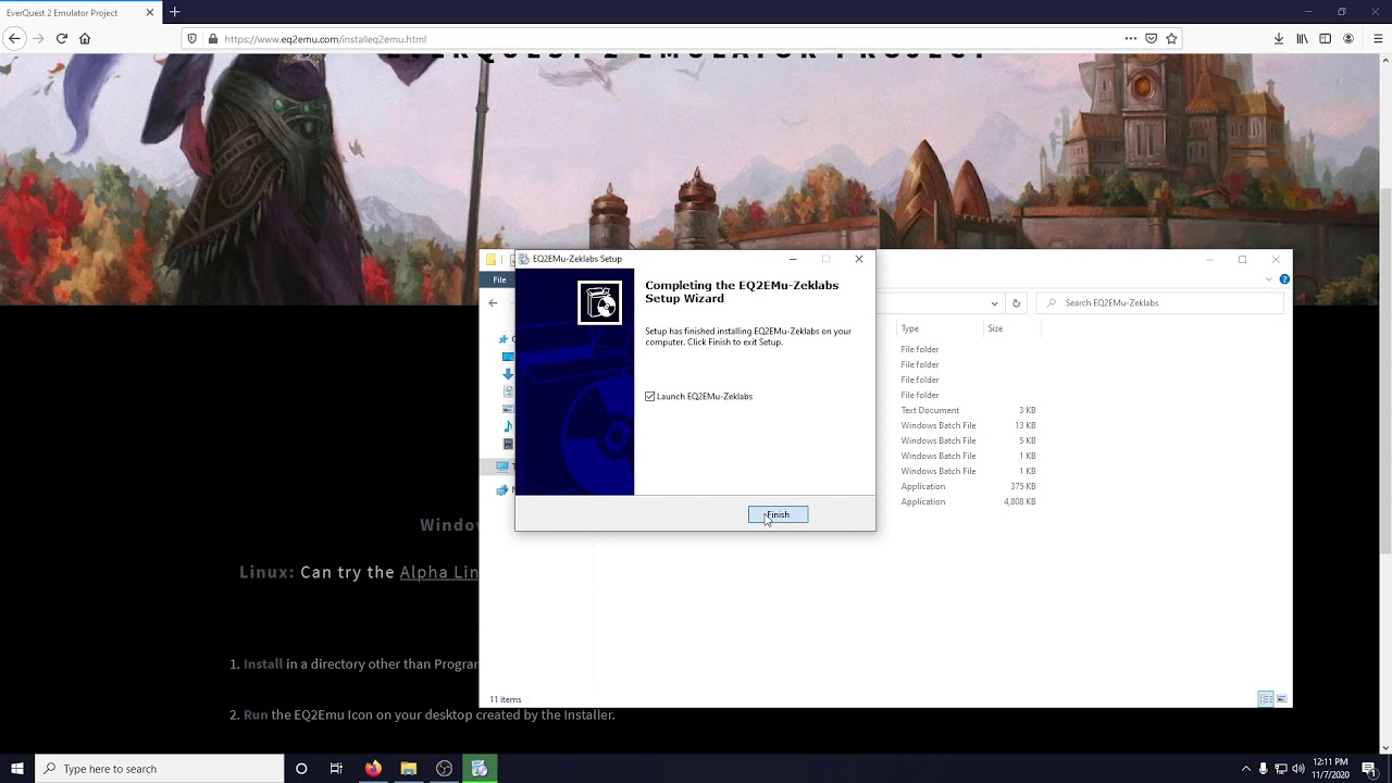 Installing a EQ2Emu server (using the Zeklabs Windows installer)
