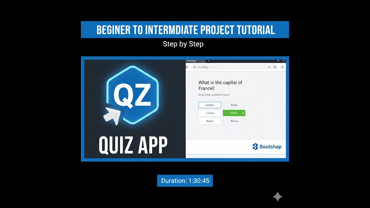 Quiz App with Bootstrap | Beginner to Intermediate Project Tutorial (Step by Step)