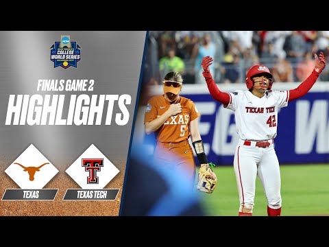 Texas Tech vs Texas: 2025 Women's College World Series Finals Game 2 | Extended Highlights