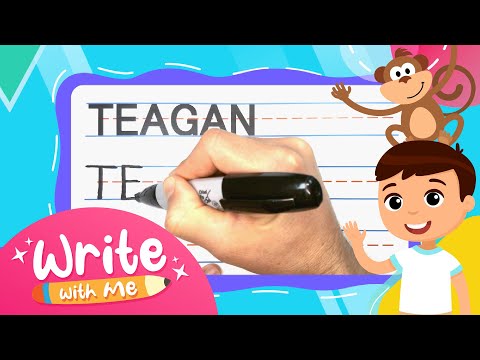 How To Write TEAGAN | Write With Me! -- FOR KIDS