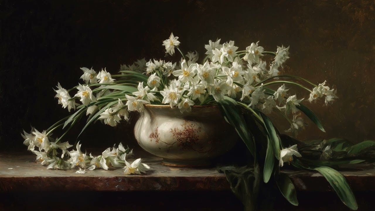 Vintage Winter Floral Frame TV Art ❄️ Botanical Flowers & Cozy Winter Decor (4K Ambient Art)