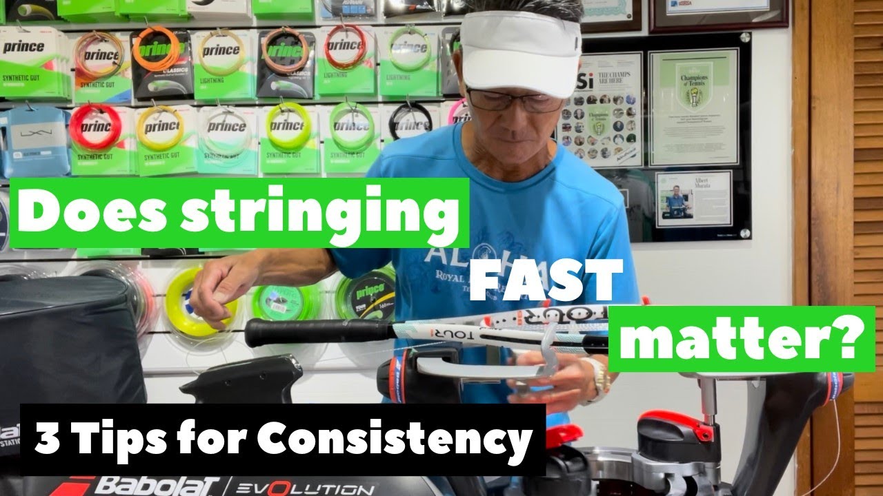 Racquet Stringing [Clamping Speed Technique | Stringing Fast vs Stringing Slow]