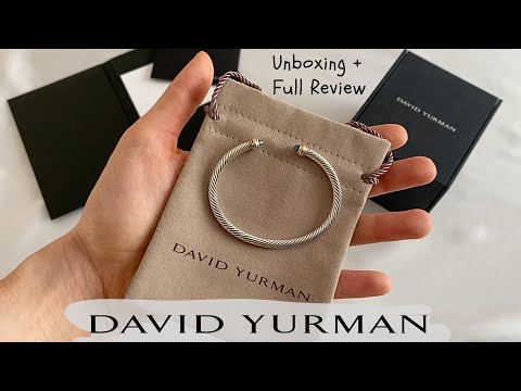 David Yurman 4mm Cable Bracelet Unboxing and Review | Blue Topaz and Yellow Gold Combination