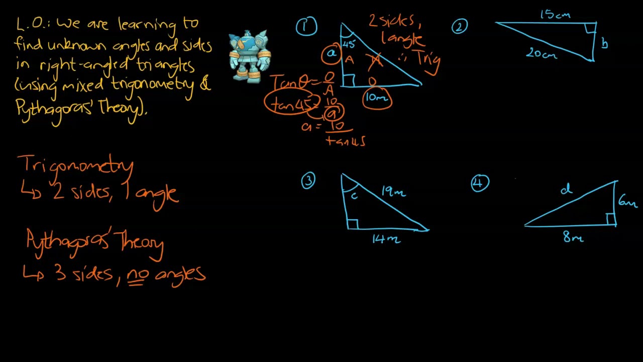 9MAT: When do I use Trigonometry or Pythagoras' Theory?