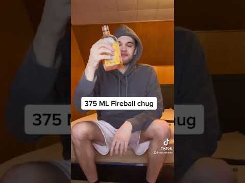 Leach chugs a 375 ML bottle of Fireball (full video on my channel)